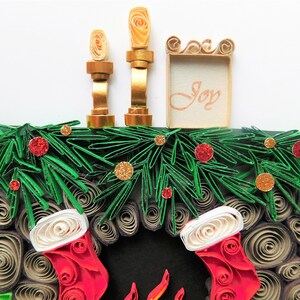 Christmas Fireplace-signature Art-quilled Paper Art - Etsy