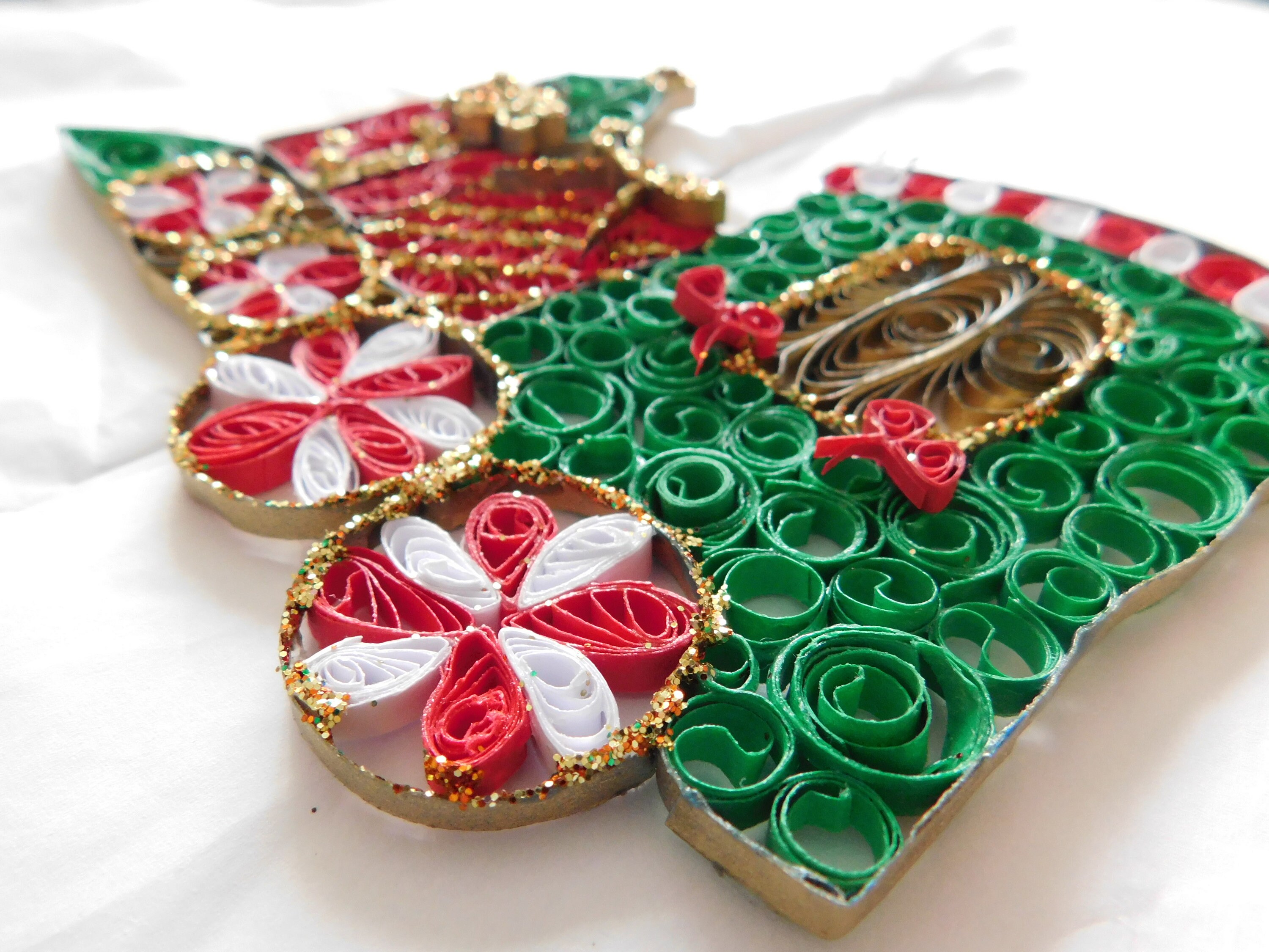 Quilled Paper Christmas Ornament Traditional Train Gold Trim - Etsy UK