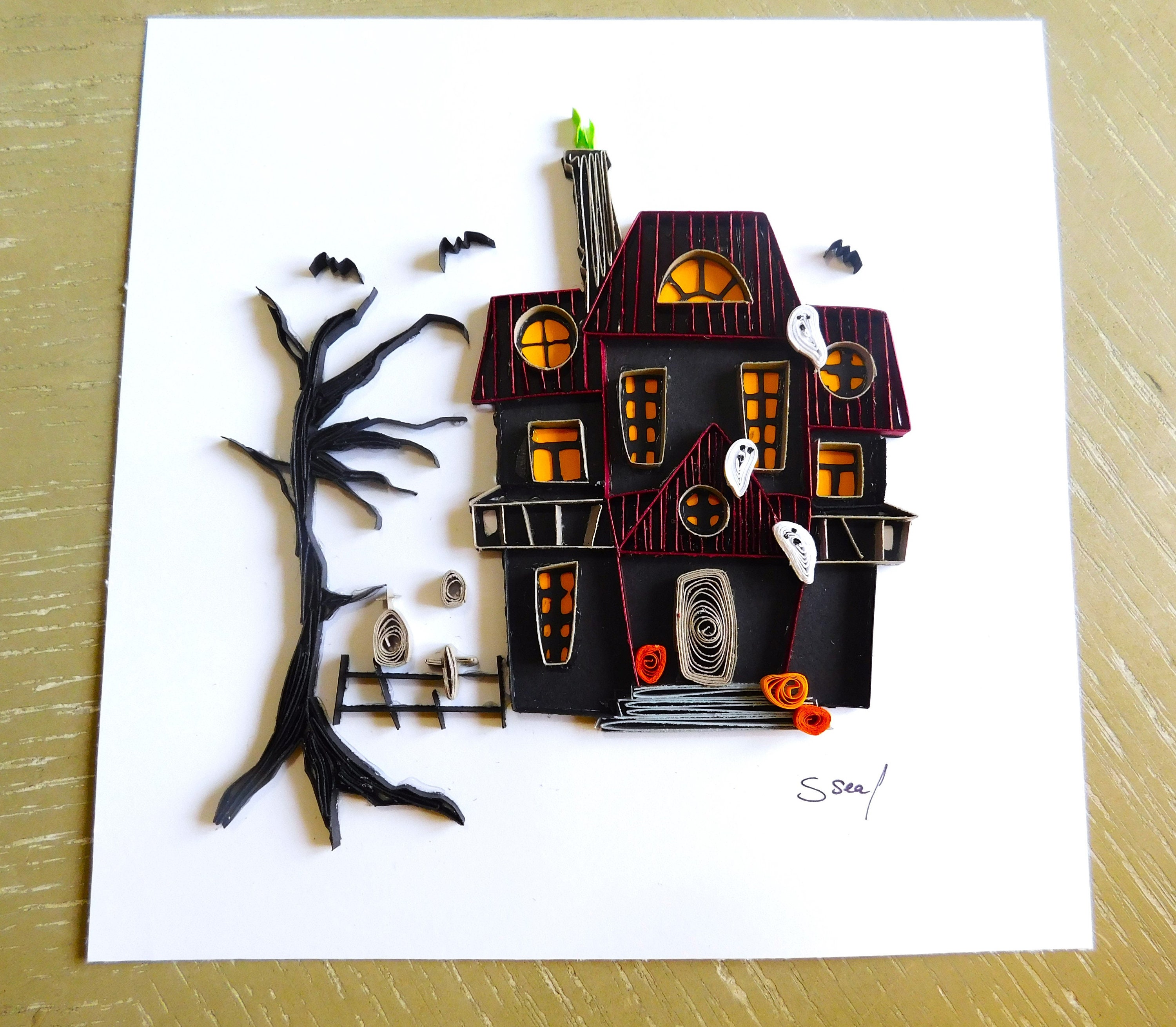 Haunted House Quilled Art - Etsy