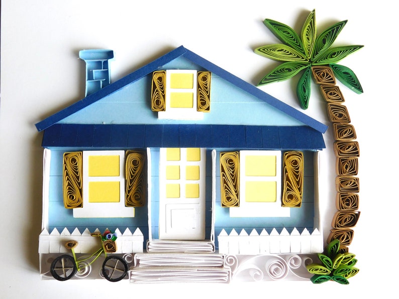 Beach House Quilled Art - Etsy