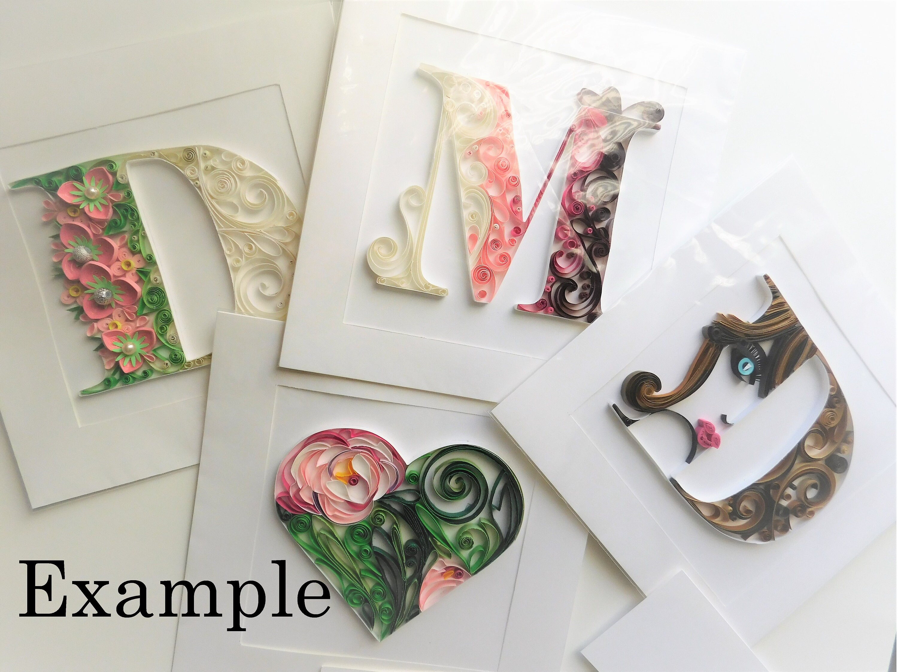 Custom Monogram Quilled Art on Cardstock | Etsy