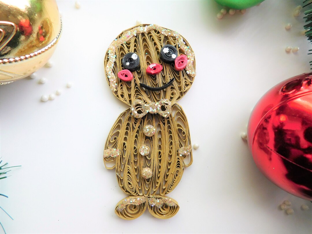 Cutie Gingerbread Man Quilled Christmas Ornament - Etsy