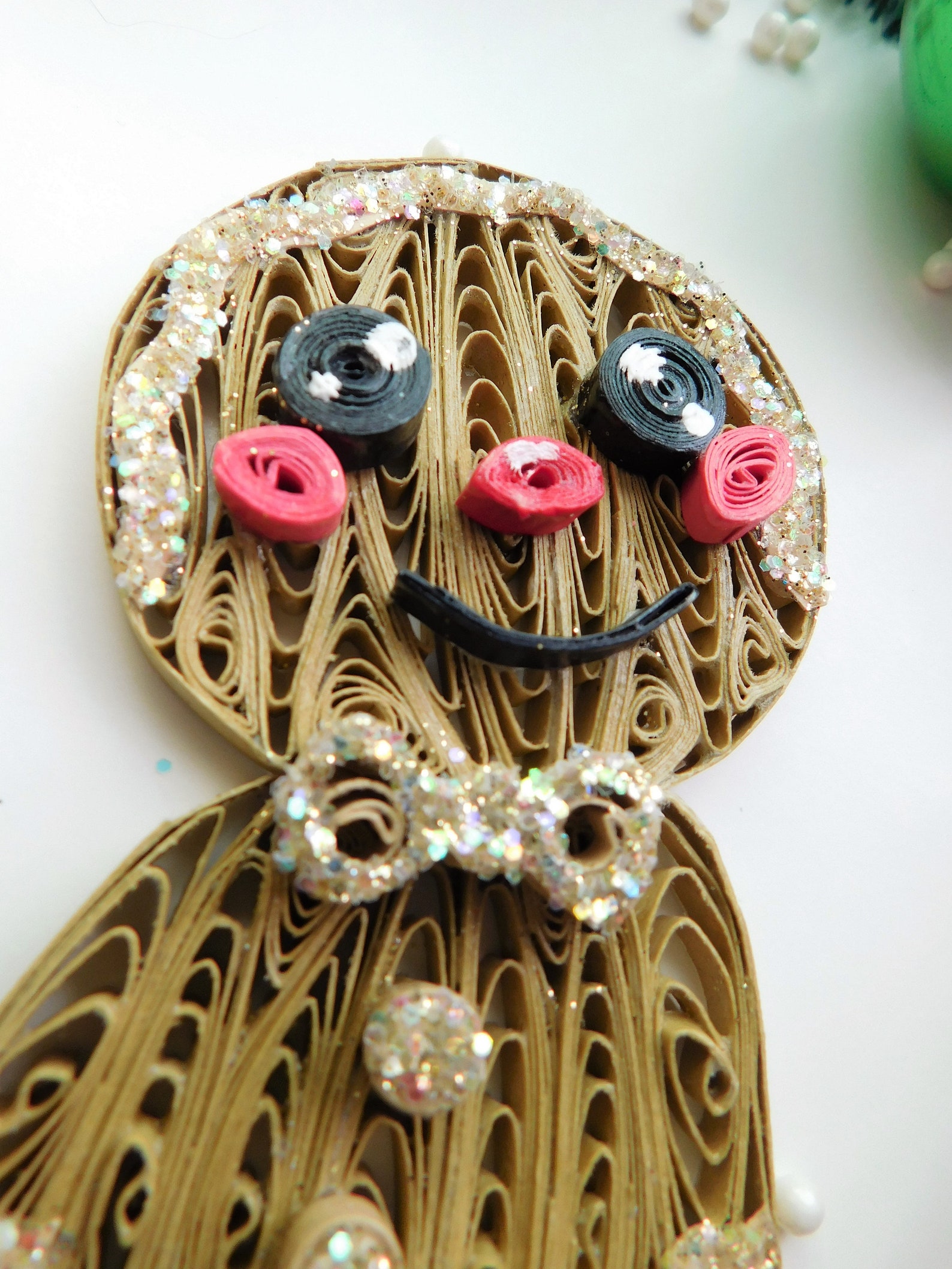 Cutie Gingerbread Man Quilled Christmas Ornament - Etsy UK