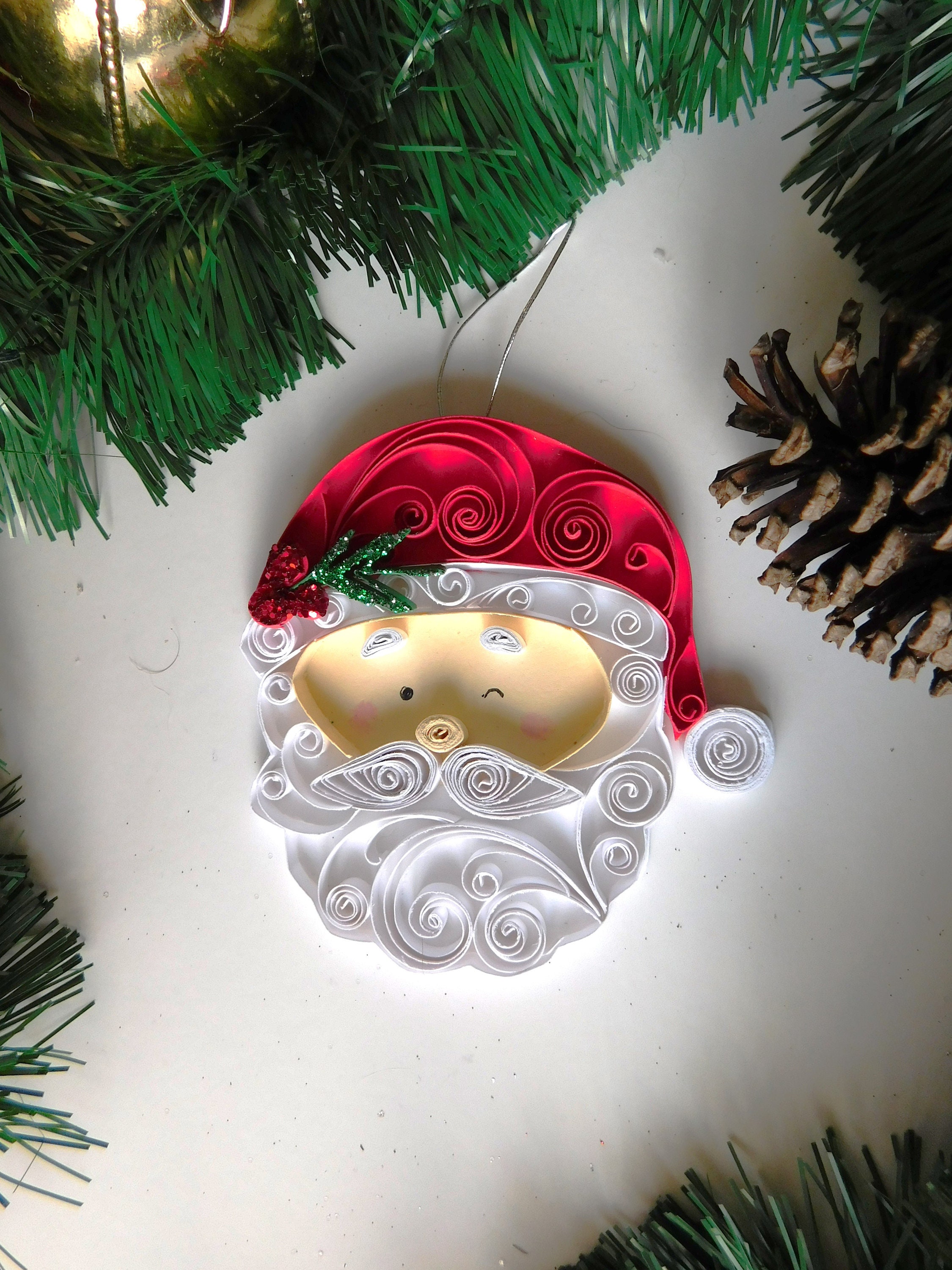 Santa Quilled Ornament-paper Quilled Art - Etsy