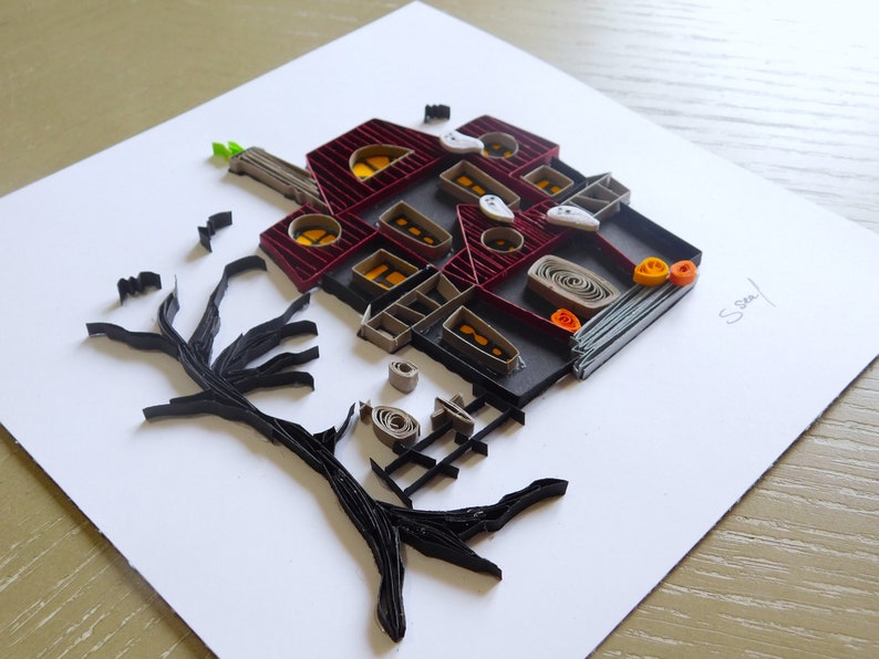 Haunted House Quilled Art - Etsy