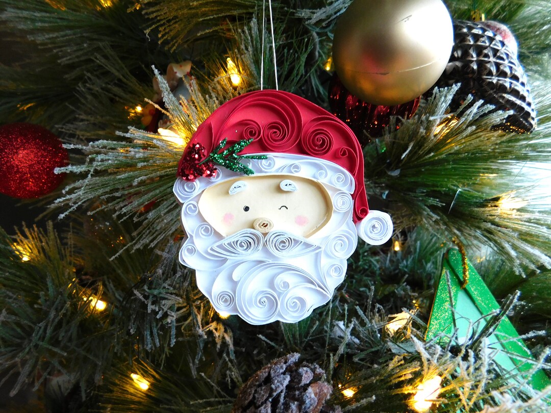 Santa Quilled Ornament-paper Quilled Art - Etsy