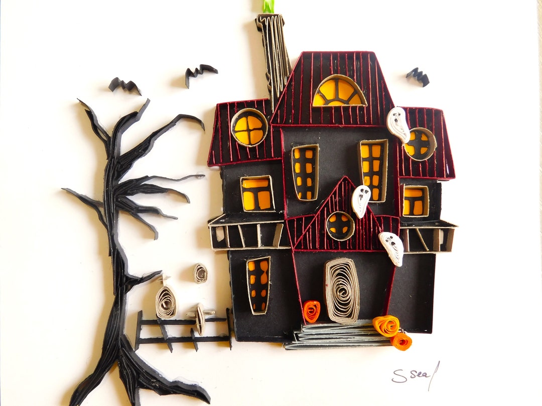 Haunted House Quilled Art - Etsy
