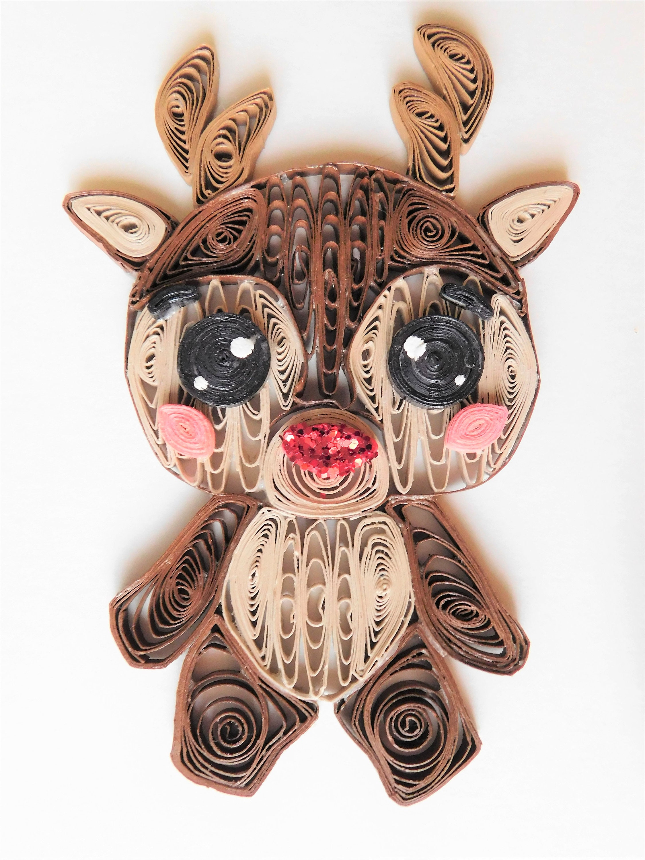 Cutie Reindeer Christmas Ornament-quilling - Etsy UK