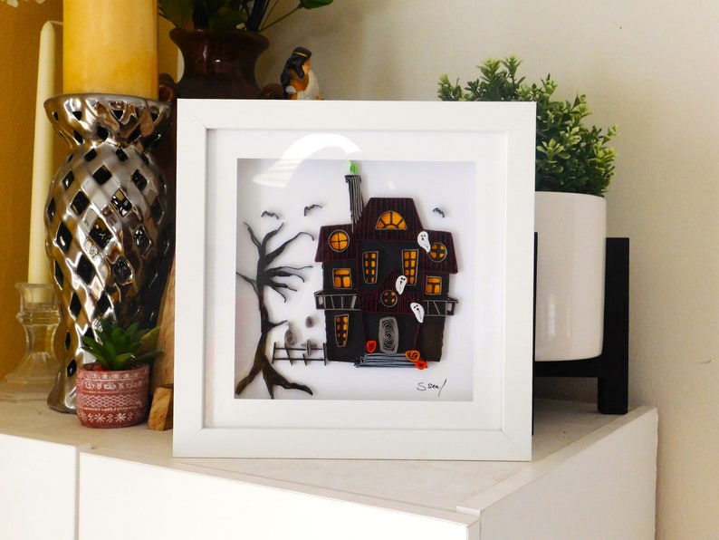Haunted House Quilled Art - Etsy