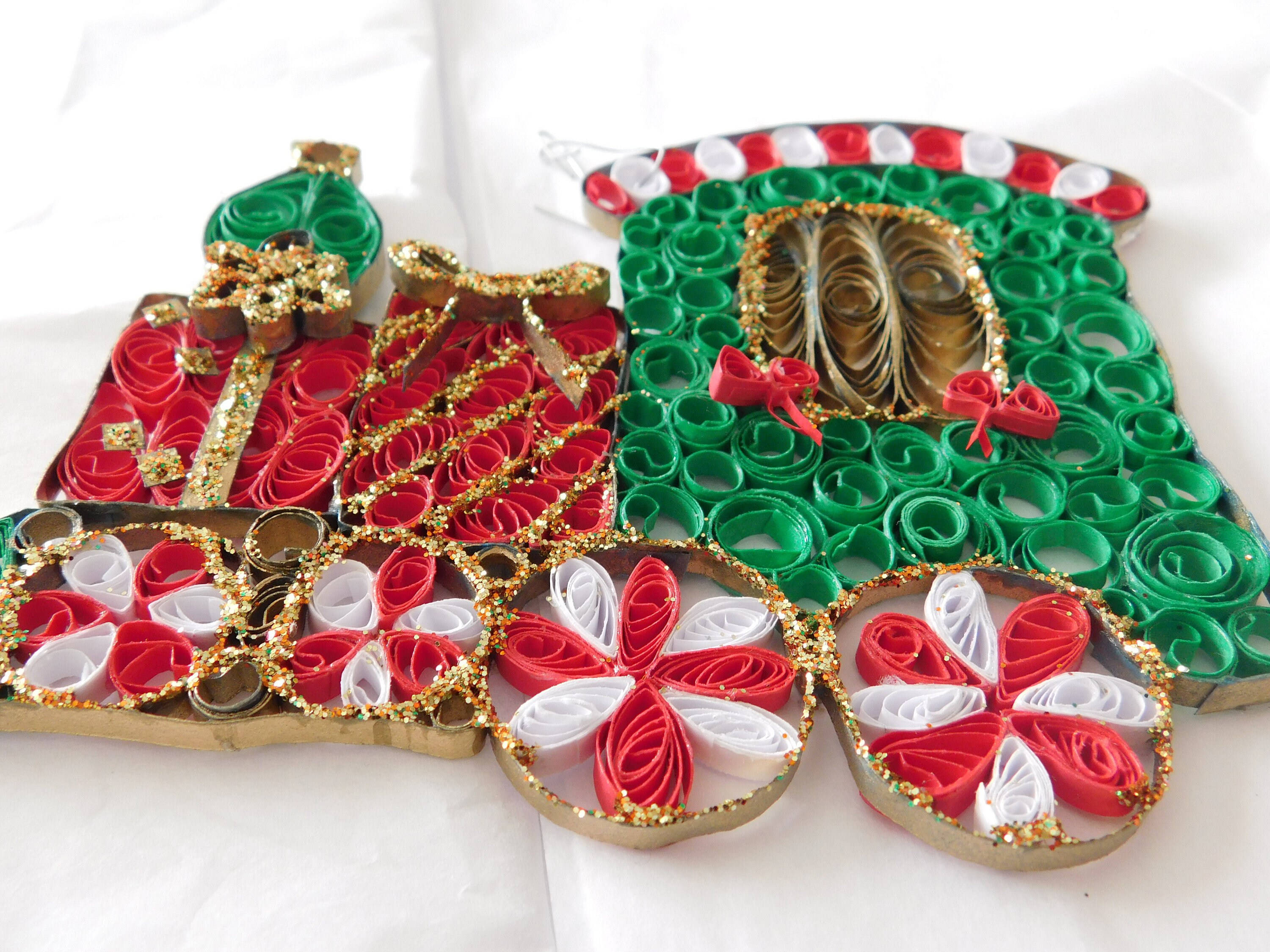 Quilled Paper Christmas Ornament Traditional Train Gold Trim - Etsy UK
