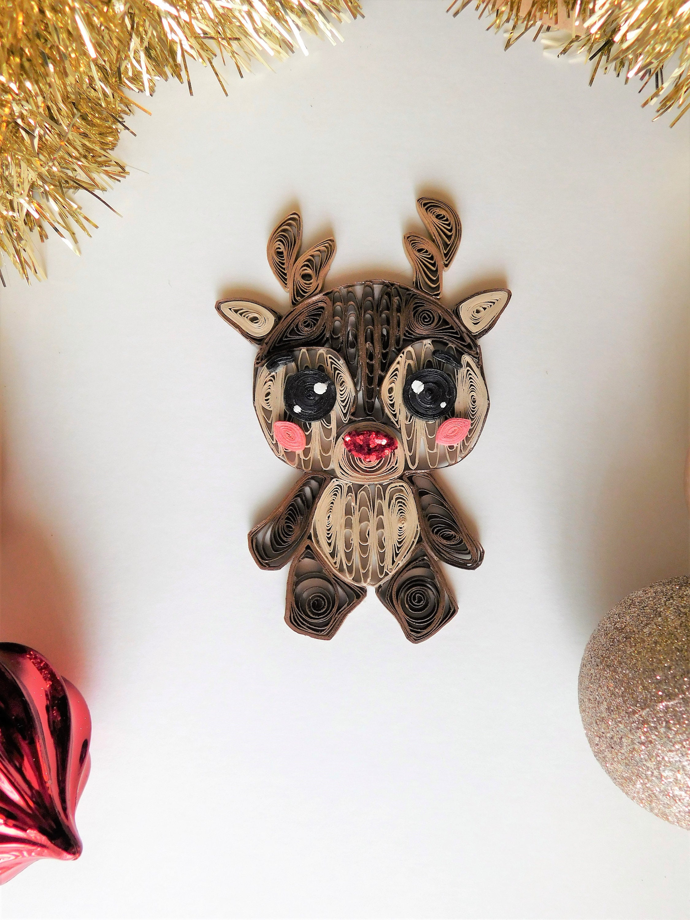 Cutie Reindeer Christmas Ornament-quilling - Etsy UK
