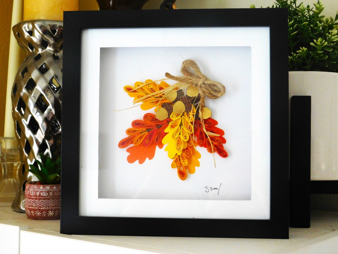 Fall Leaves With Acorns Quilled Art - Etsy