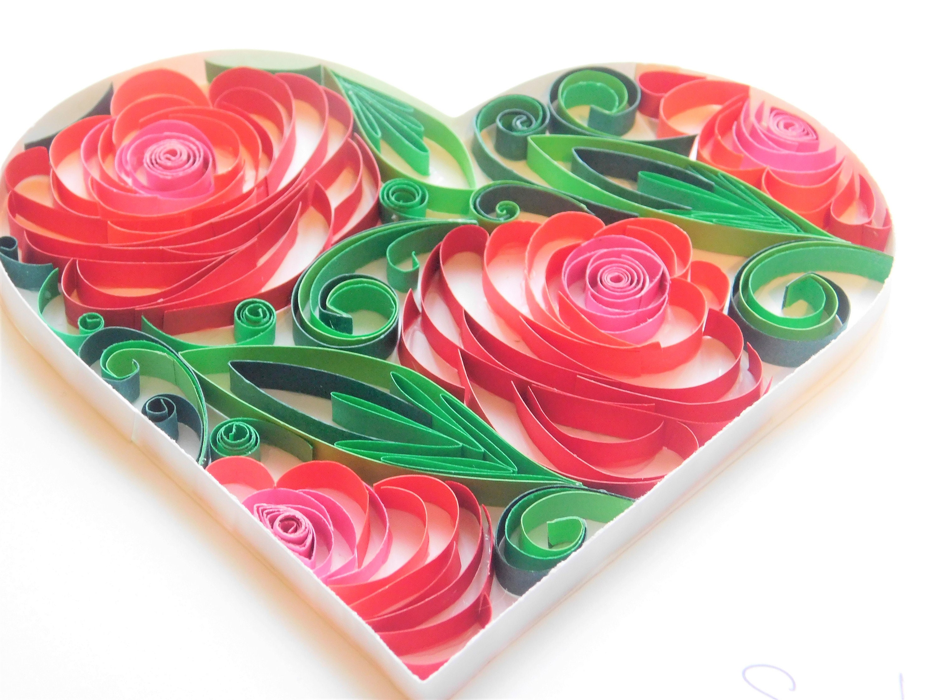 Rose in Heart-signature Artwork-valentines - Etsy