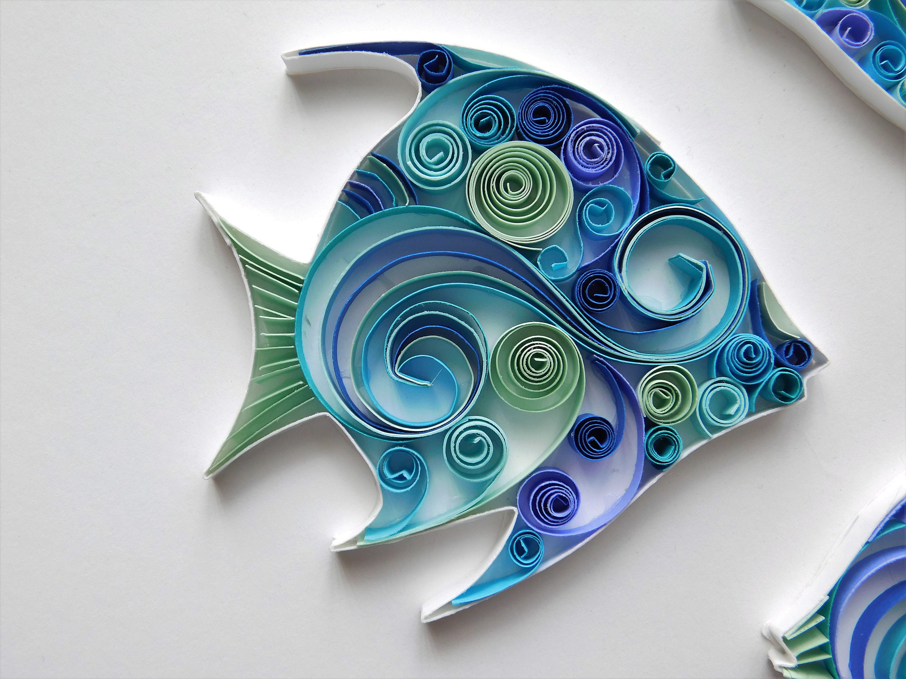Blue Quilled Fish-signature Artwork - Etsy