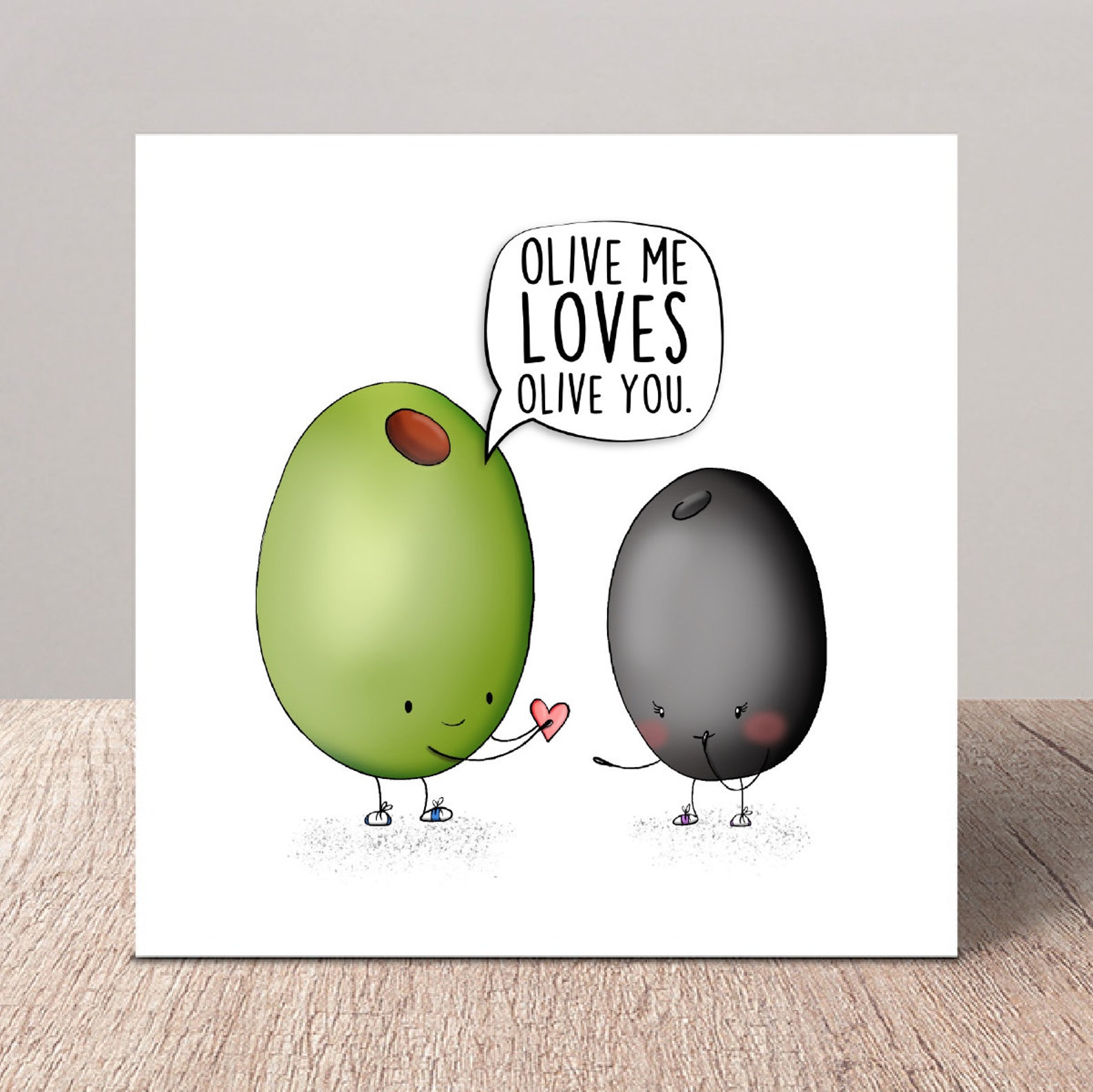 Olive You Card Valentines Day Cards Valentines Day Card Pun - Etsy