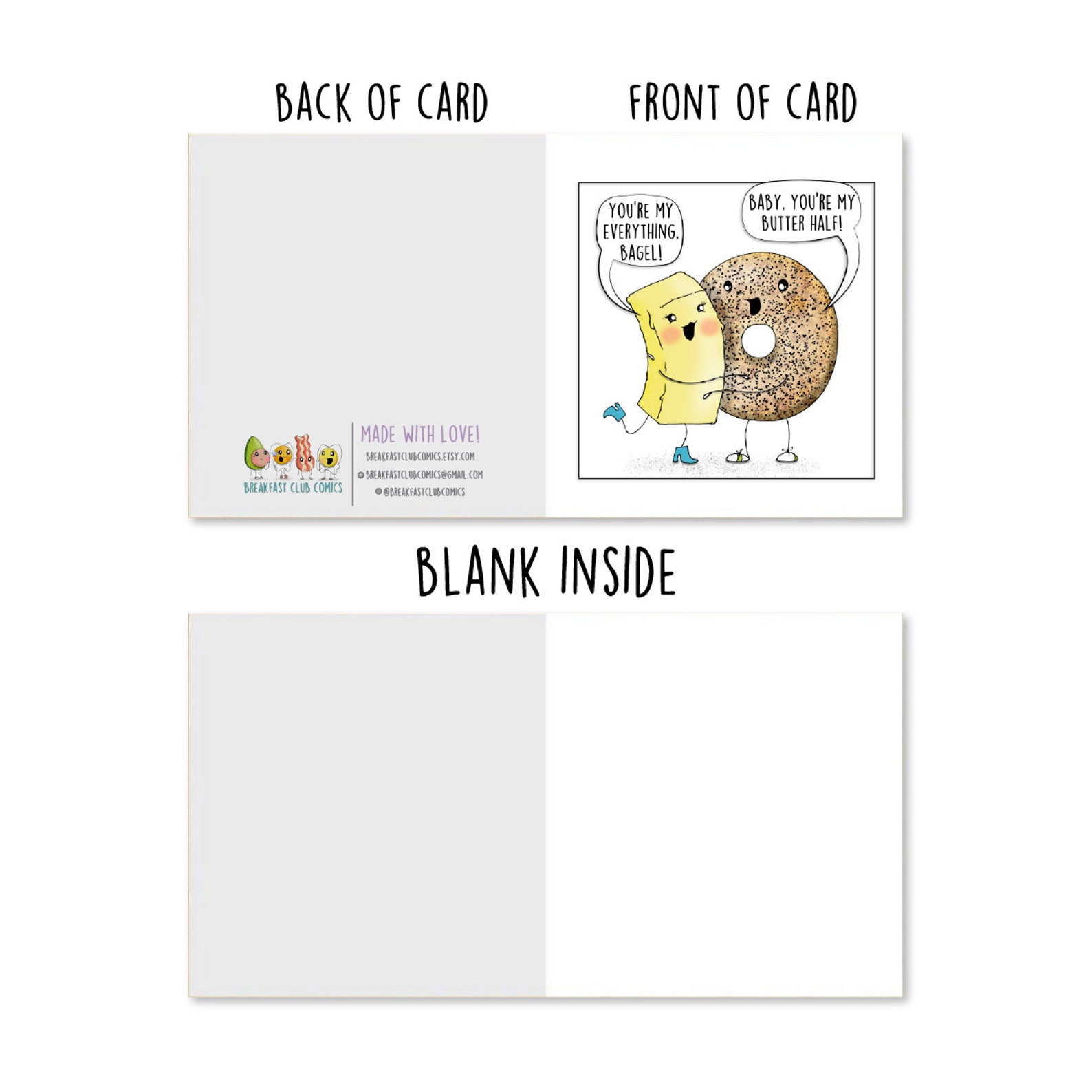 Everything Bagel Card, Valentines Day Cards, Valentines Day Card, Pun ...