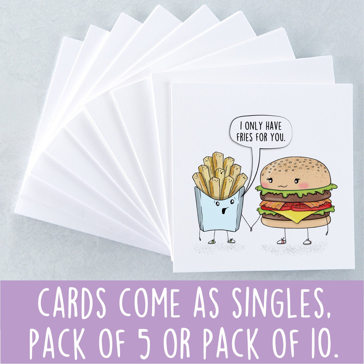 Fries Card, Valentines Day Cards, Valentines Day Card, Pun Cards, Funny ...