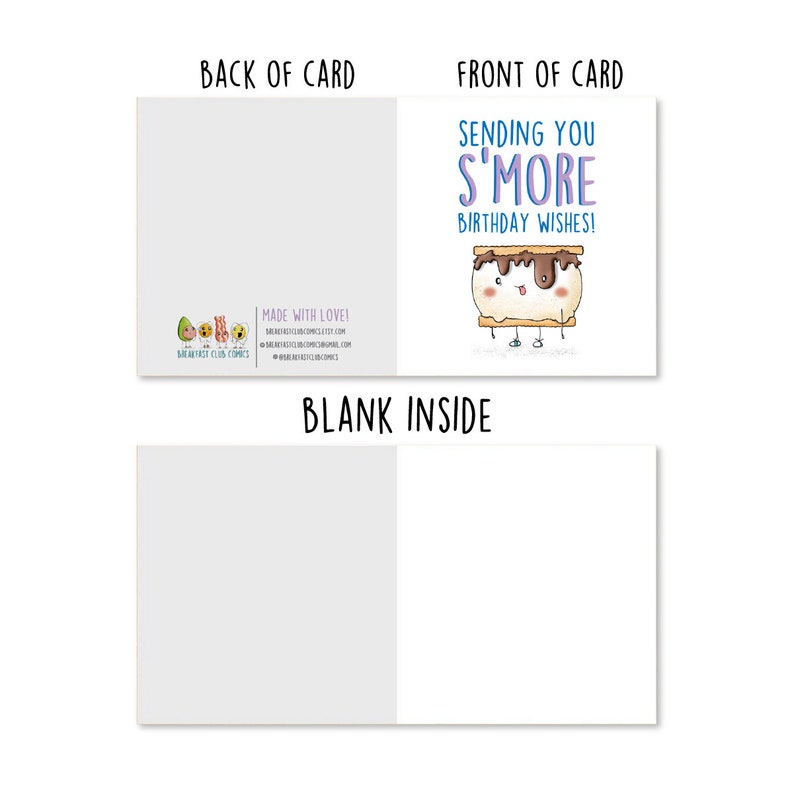 Smore Birthday Card, Happy Birthday Card, Kids Birthday Card, Funny ...