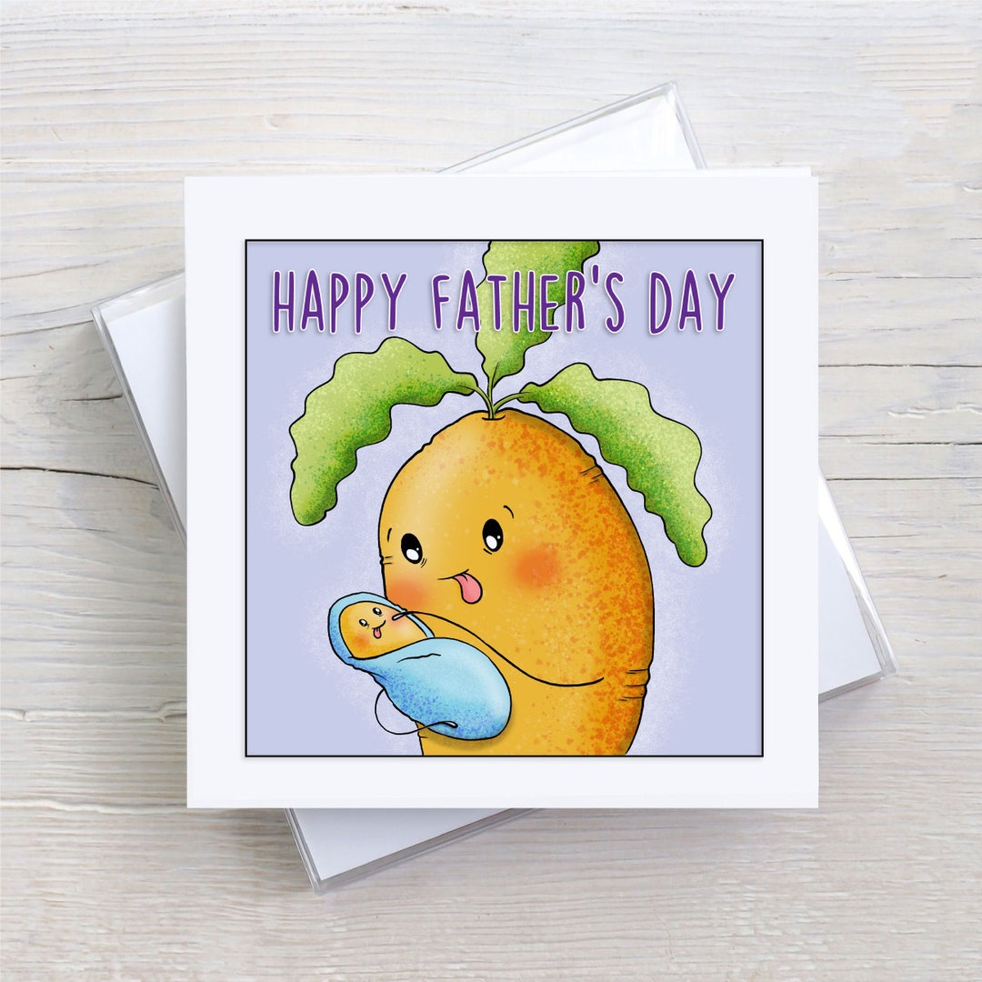 Carrot Dad Card, Fathers Day Card, Funny Fathers Day Card, Love Card ...