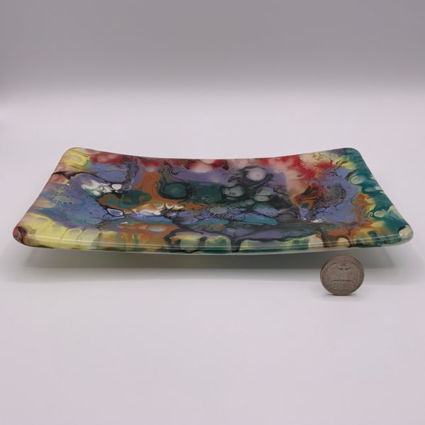 Painted Glass Plate - Etsy