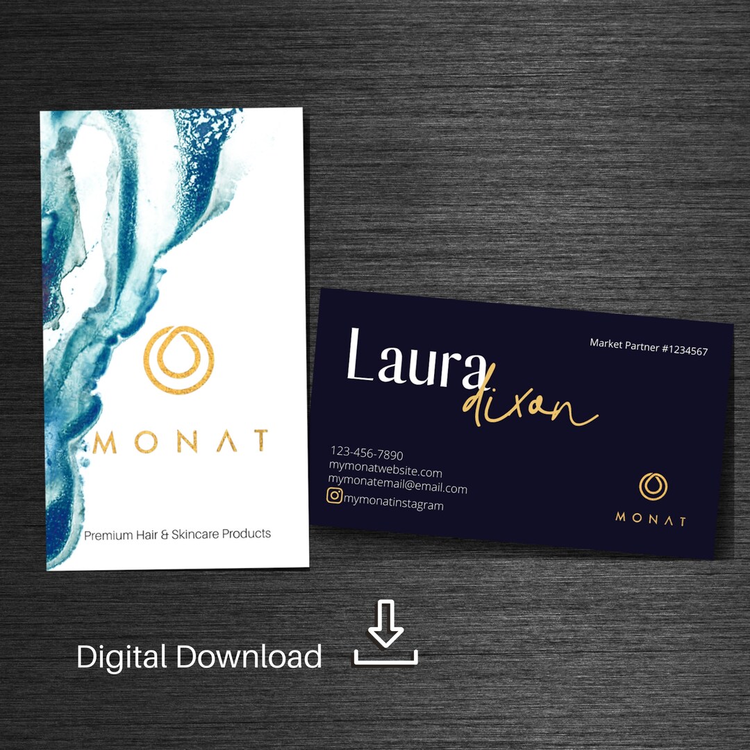 Monat Business Card Design, Business Card Design, Printable Business ...