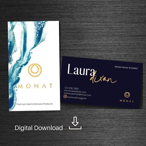 Monat Business Card Design Business Card Design Printable - Etsy