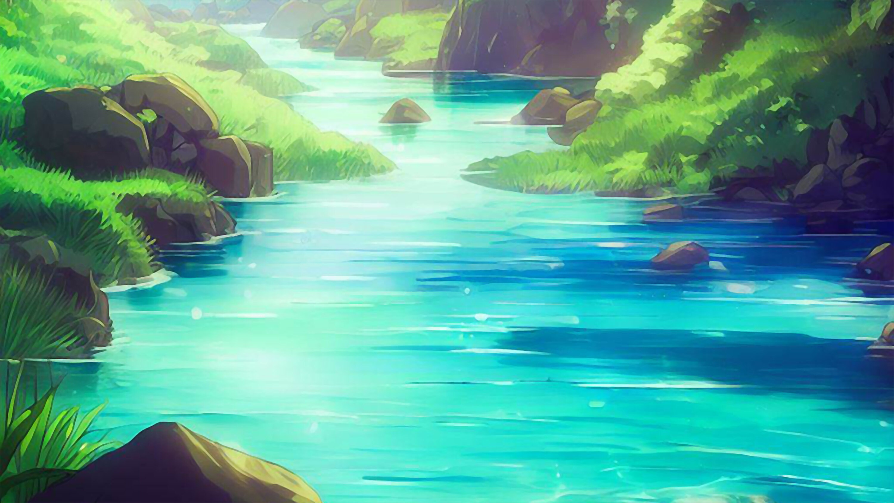 Anime River in the Forest Paintings volume 3 - Etsy