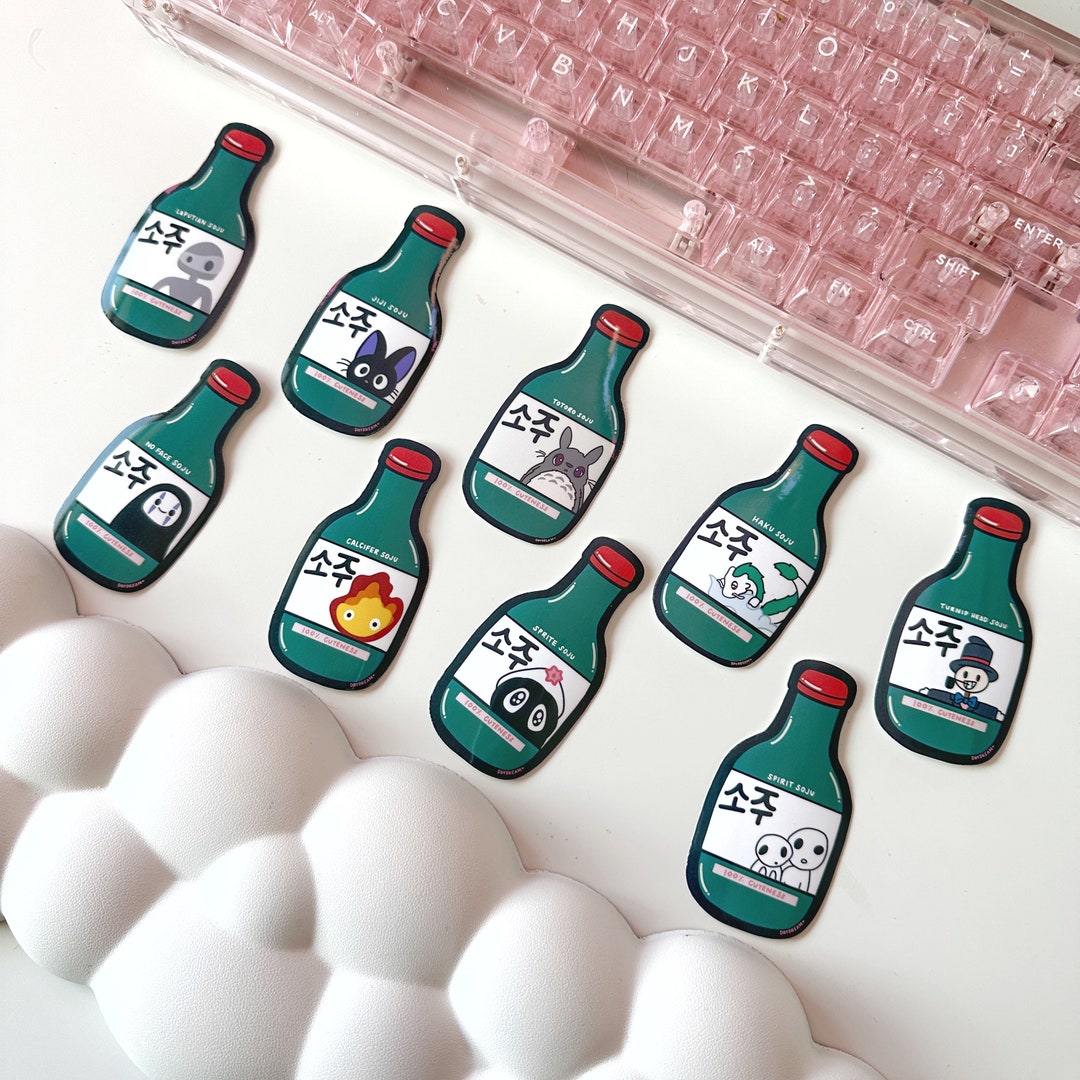 Ghibli Soju Waterproof Aesthetic Anime Stickers Laptop Stickers - Etsy