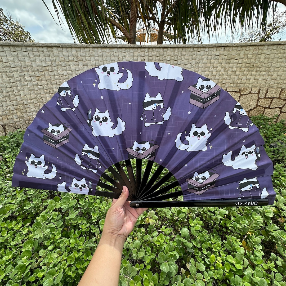 Gojo Cat Fan JJK Festival Fan Rave Fan Summer Fan Large Fan - Etsy