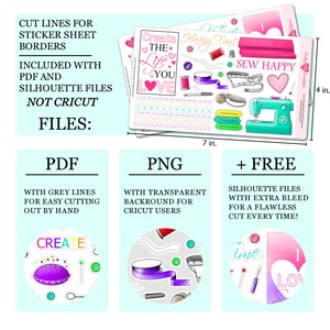 SEWING STICKERS Printable Planner Stickers/decorative Cute Crafty Hobby ...