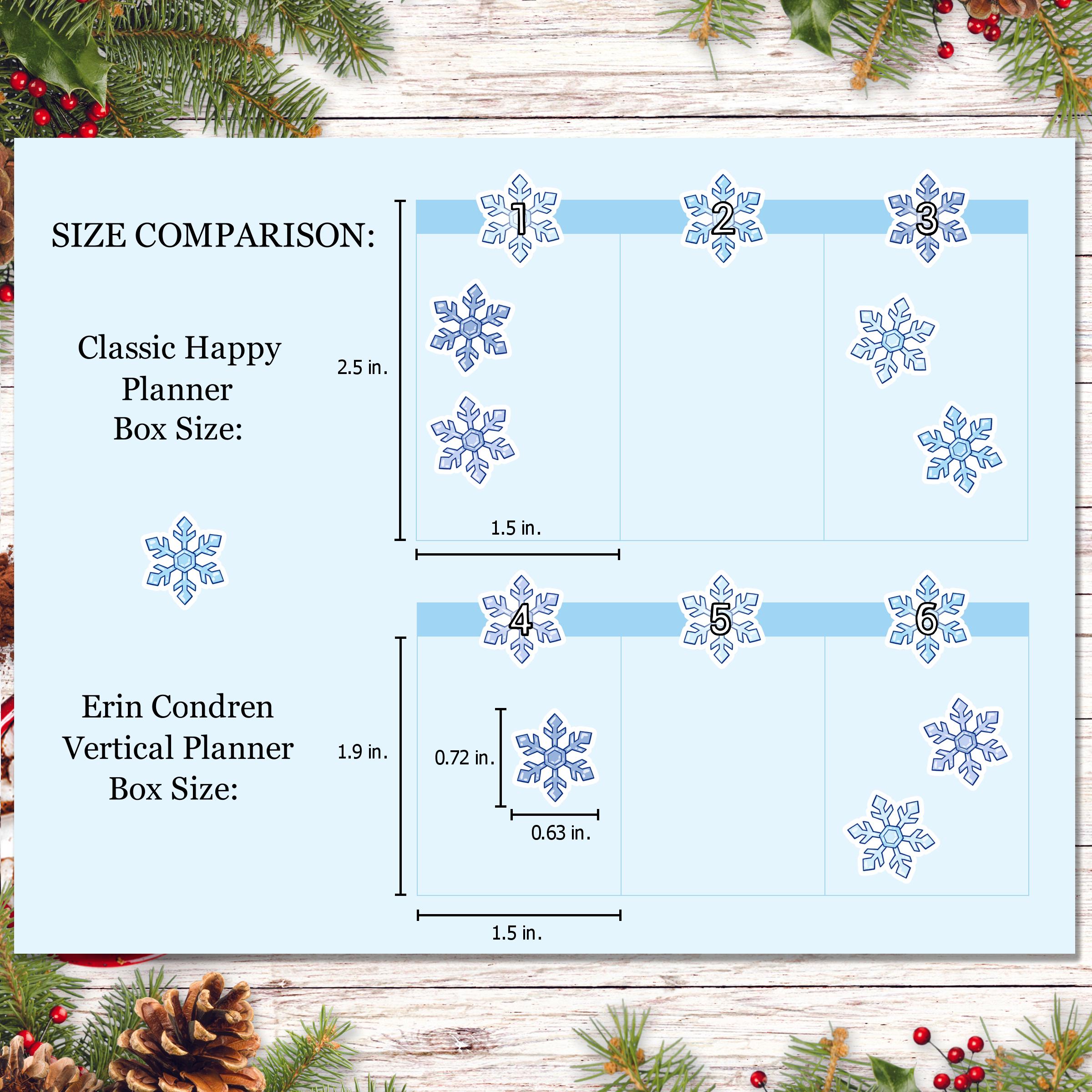 Snowflake Date Cover Printable Planner Stickers Winter Wonderland ...