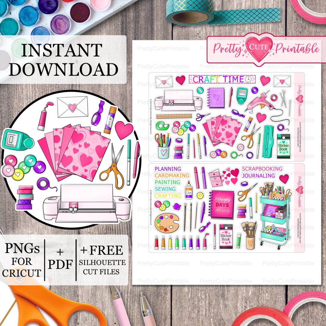 ARTS AND CRAFTS Printable Planner Stickers/craft Cart/cutting Machine ...