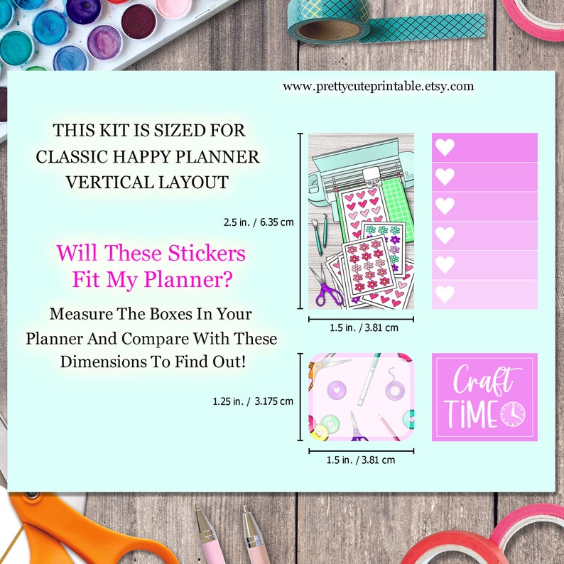 ARTS AND CRAFTS Printable Planner Sticker Kit/classic Happy Planner ...