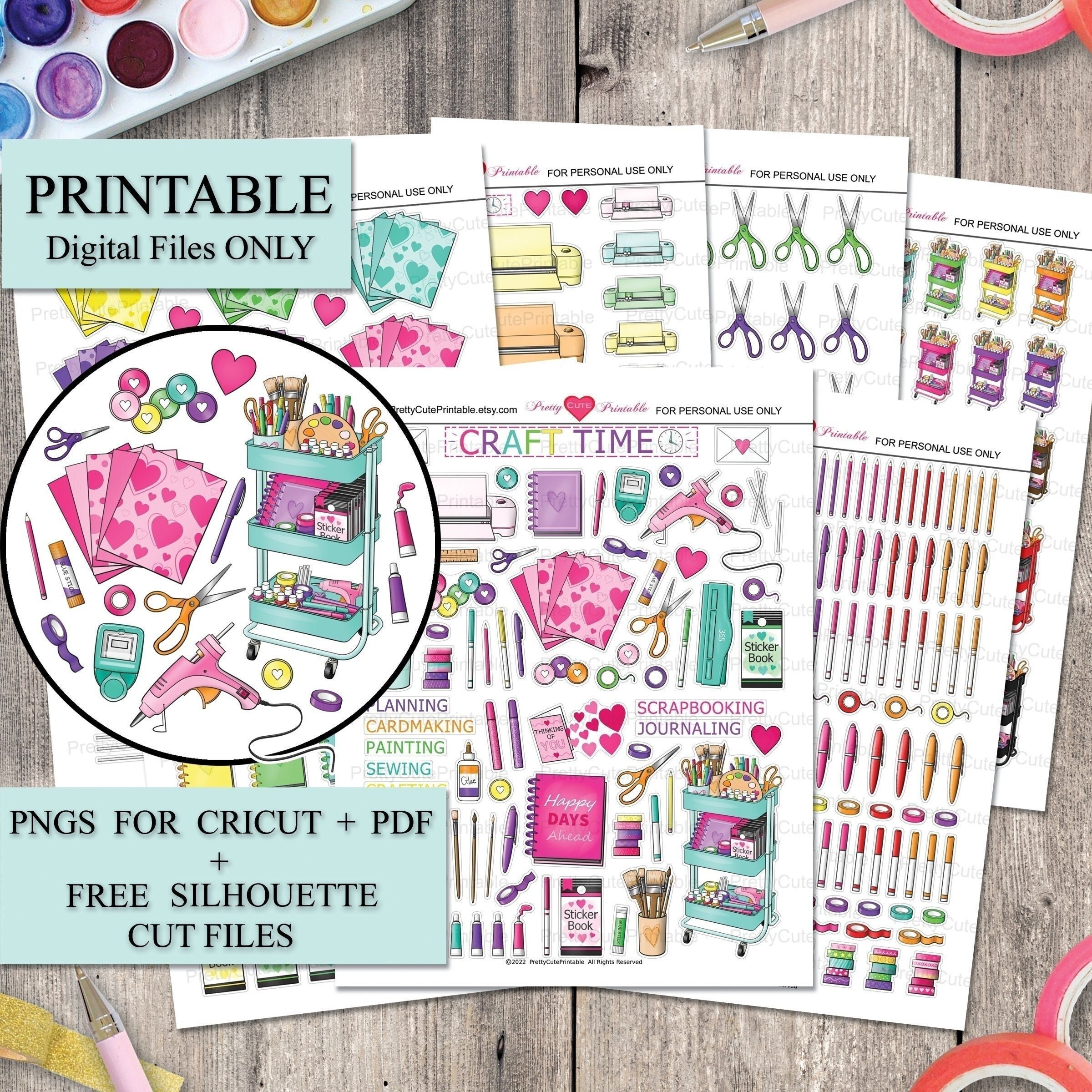 ARTS AND CRAFTS Printable Planner Stickers Big Bundle/craft - Etsy