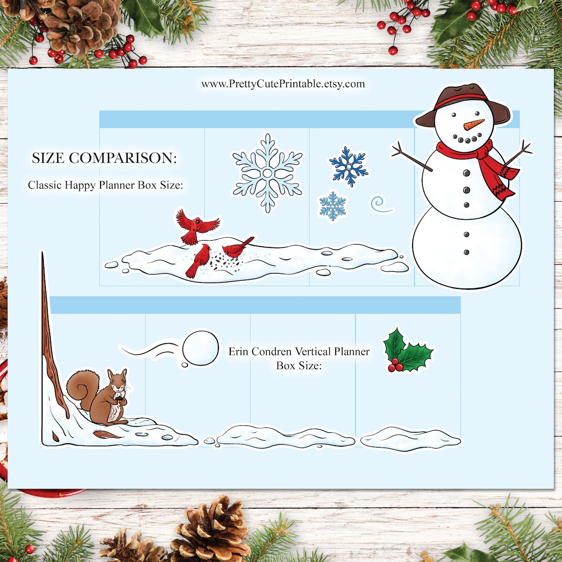 WINTER WONDERLAND Printable Planner Stickers/snowman/snowflakes/snow ...