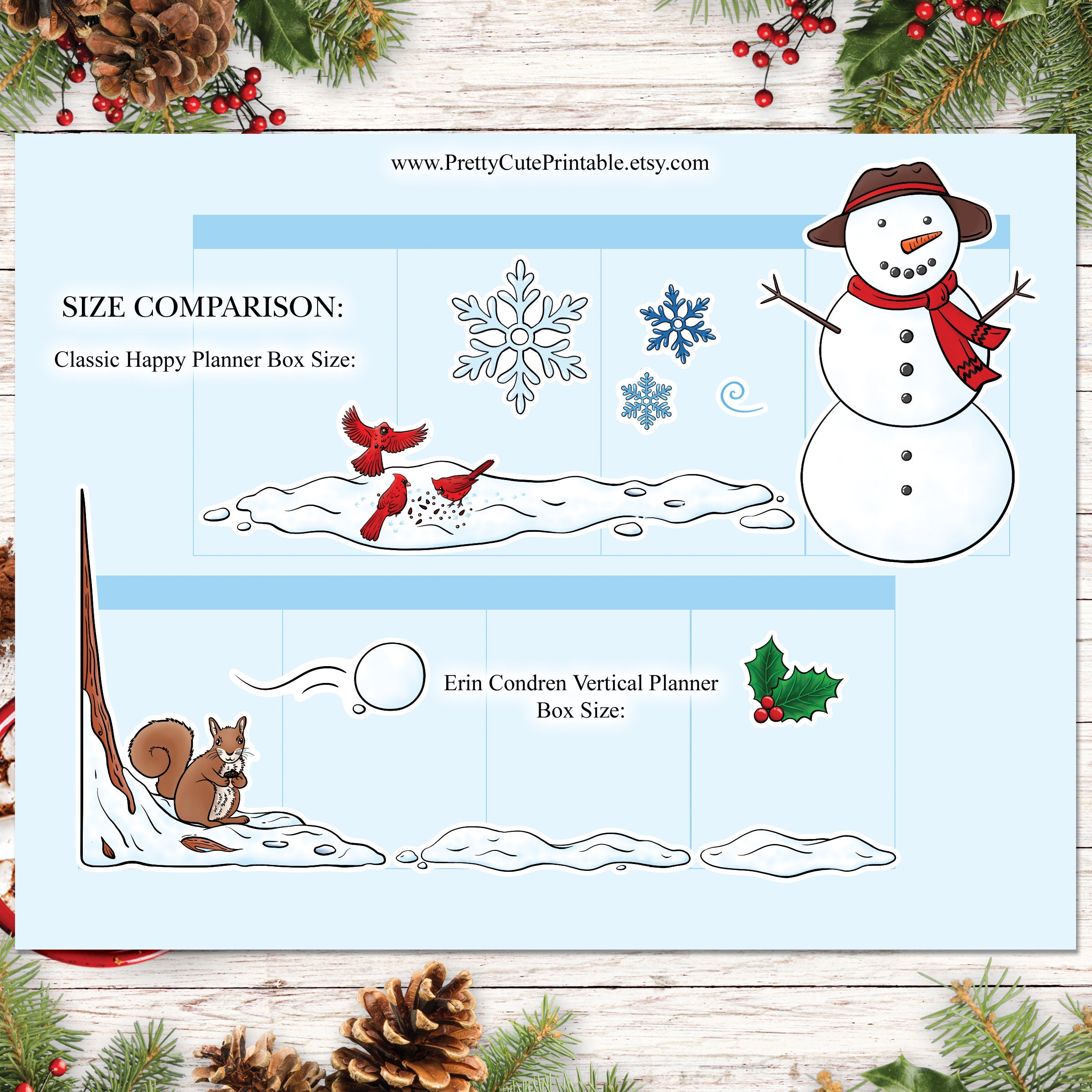 WINTER WONDERLAND Printable Planner Stickers/snowman/snowflakes/snow ...
