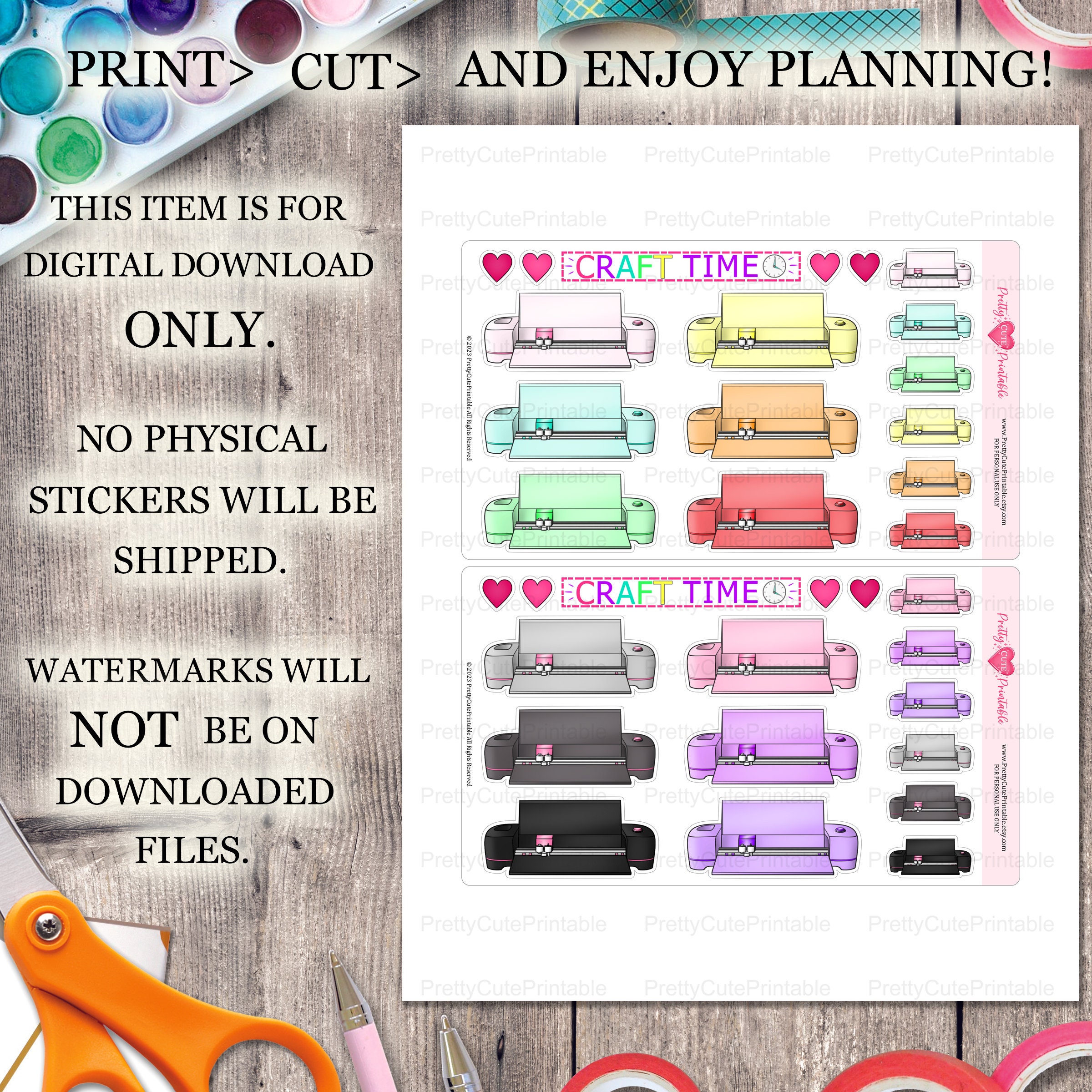 ARTS AND CRAFTS Printable Planner Stickers Big Bundle/craft Cart ...