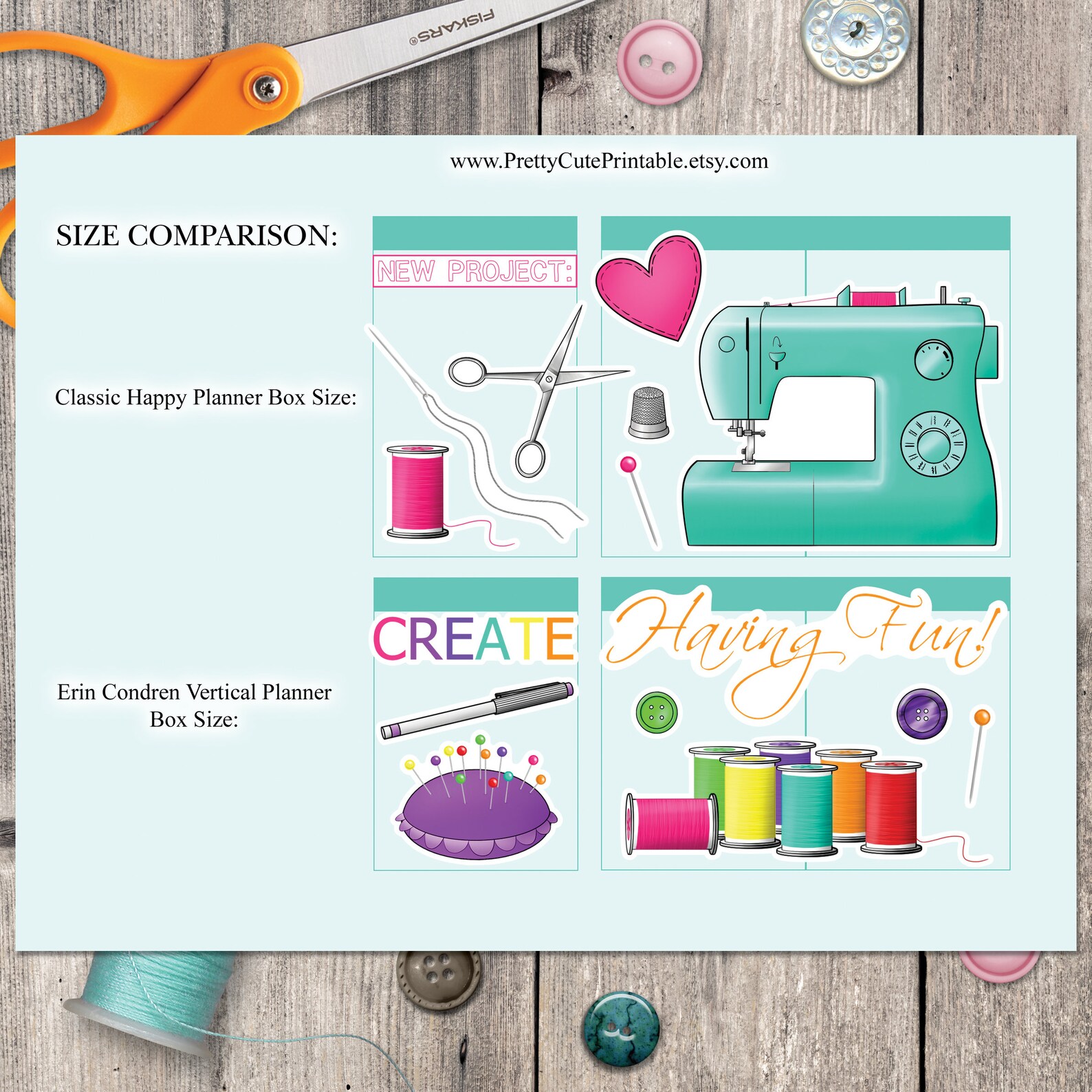 SEWING STICKERS Printable Planner Stickers/decorative Cute - Etsy