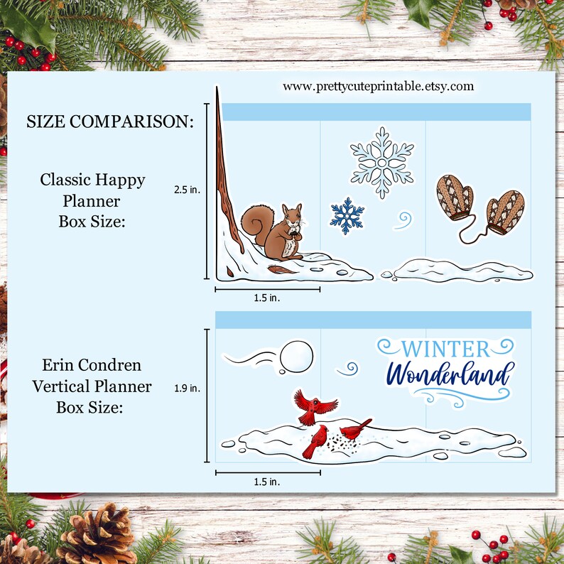 WINTER WONDERLAND Printable Planner Stickers/snowman/snowflakes/snow ...