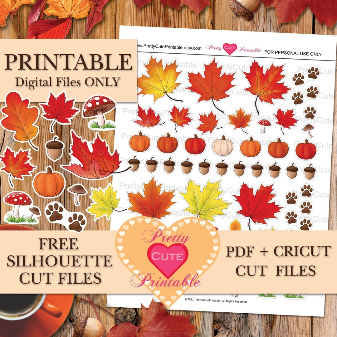AUTUMN LEAVES Printable Planner Stickers/paw - Etsy