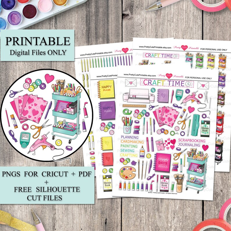 ARTS AND CRAFTS Printable Planner Stickers Bundle/craft - Etsy