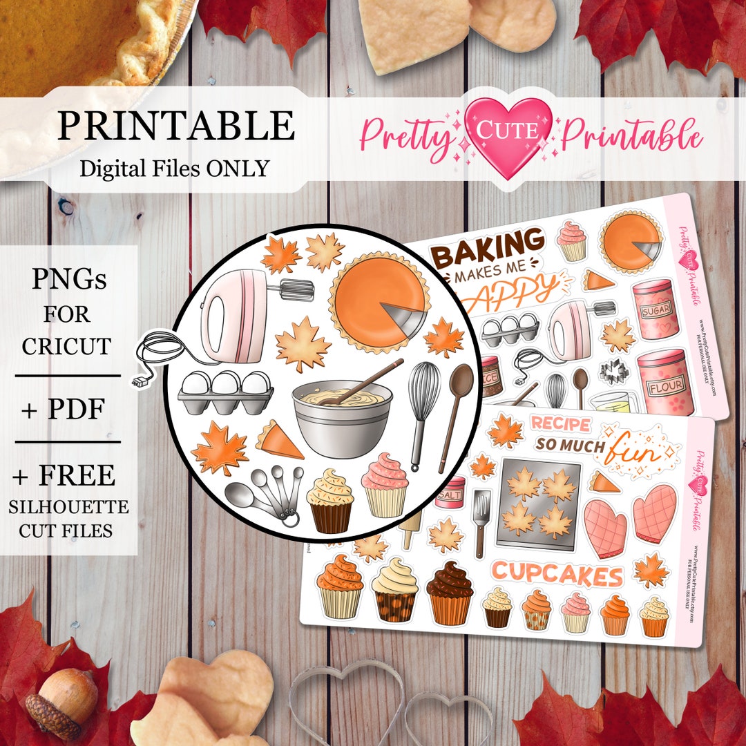 BAKING STICKERS Printable Planner Stickers/fall Cookies Cupcakes ...