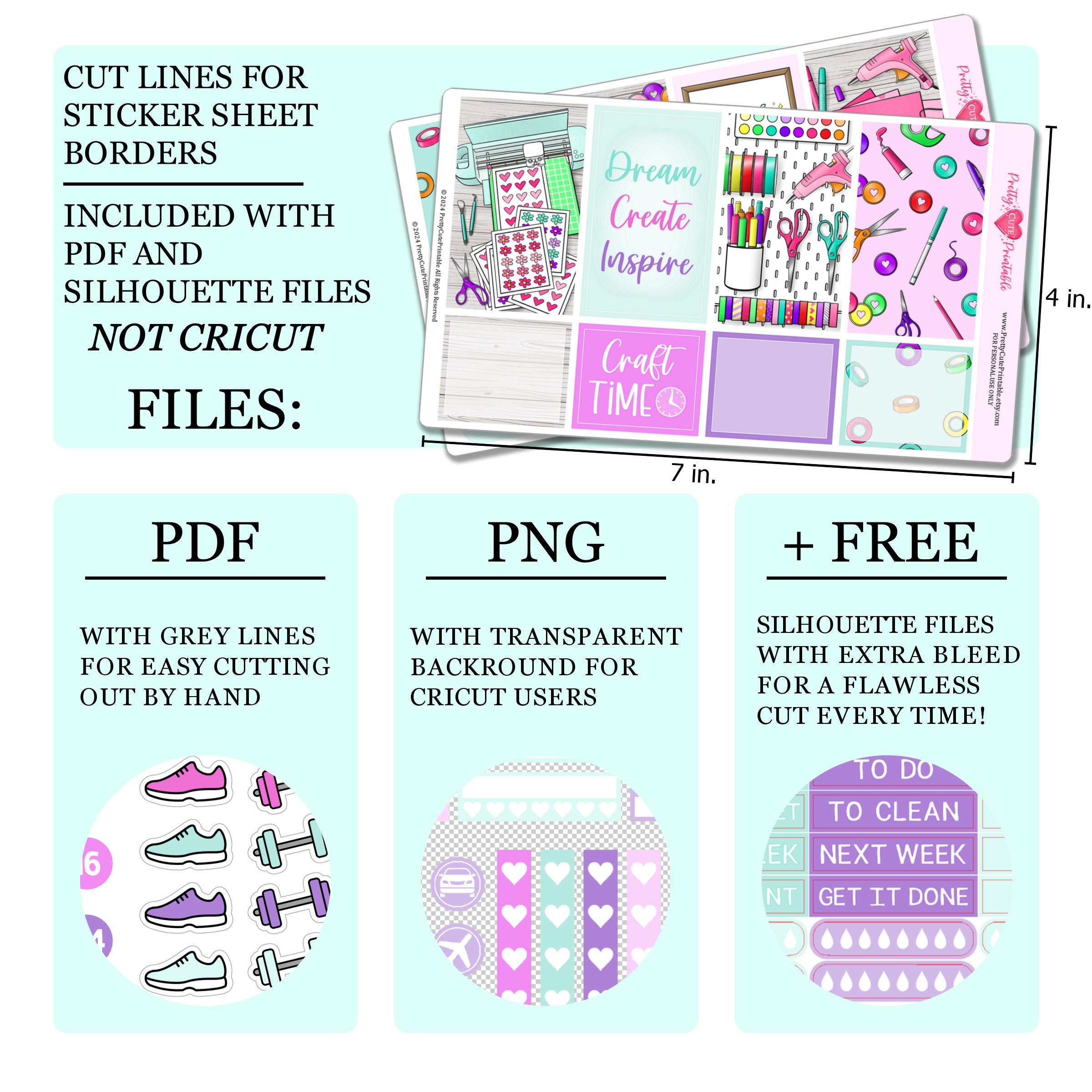 ARTS AND CRAFTS Printable Planner Sticker Kit/classic Happy Planner ...