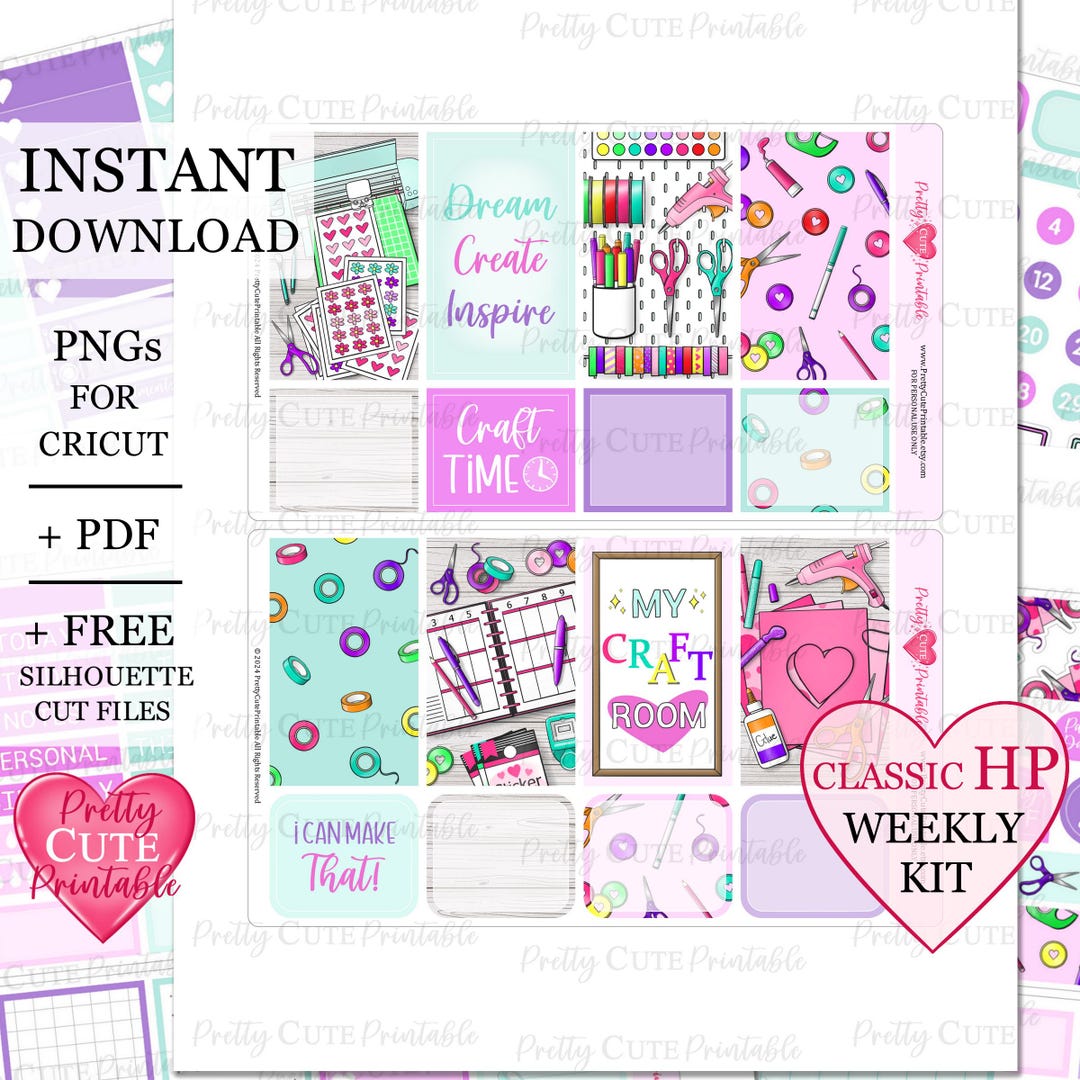 ARTS AND CRAFTS Printable Planner Sticker Kit/classic Happy Planner ...