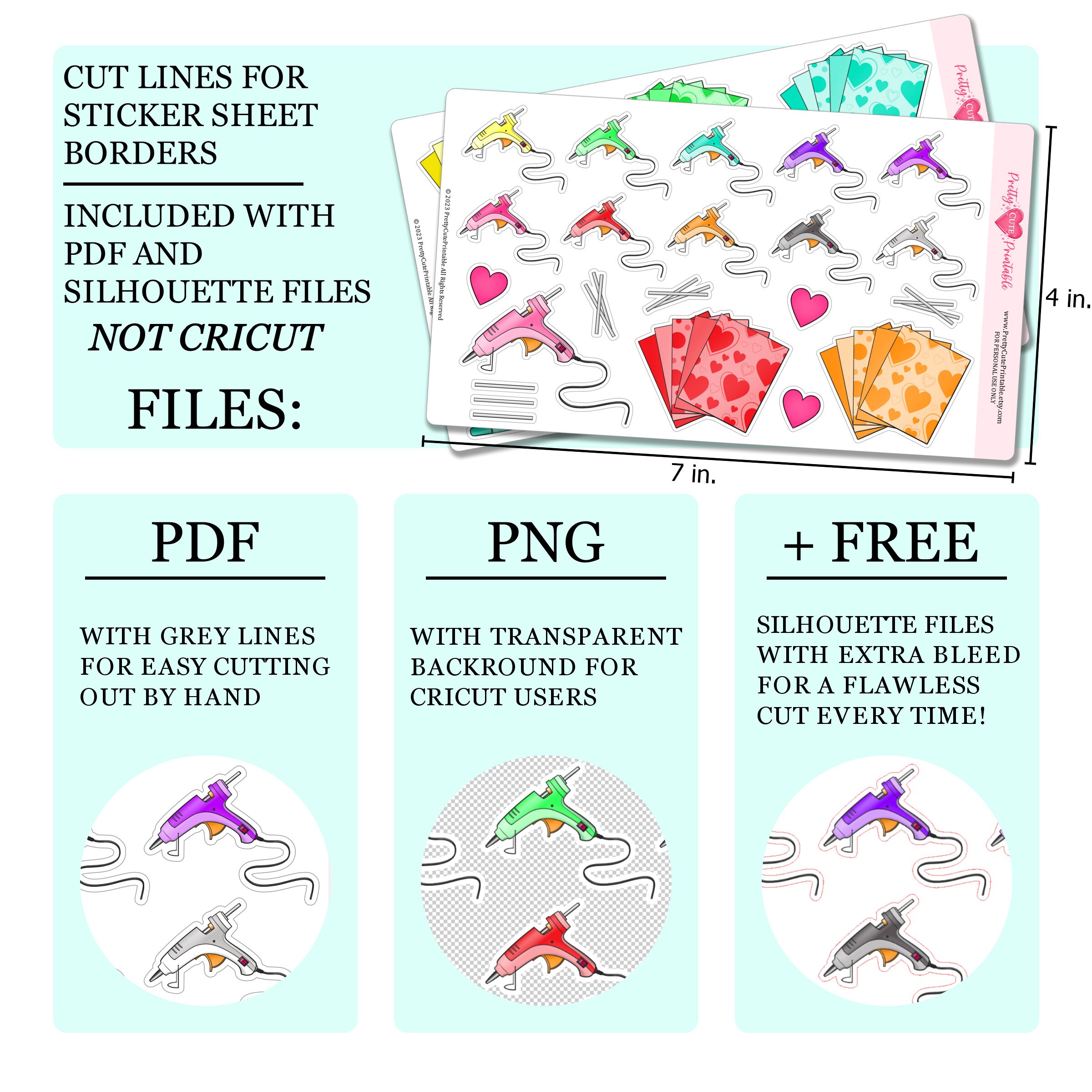 CONSTRUCTION PAPER Printable Planner Stickers/craft Glue/hot Glue Gun ...