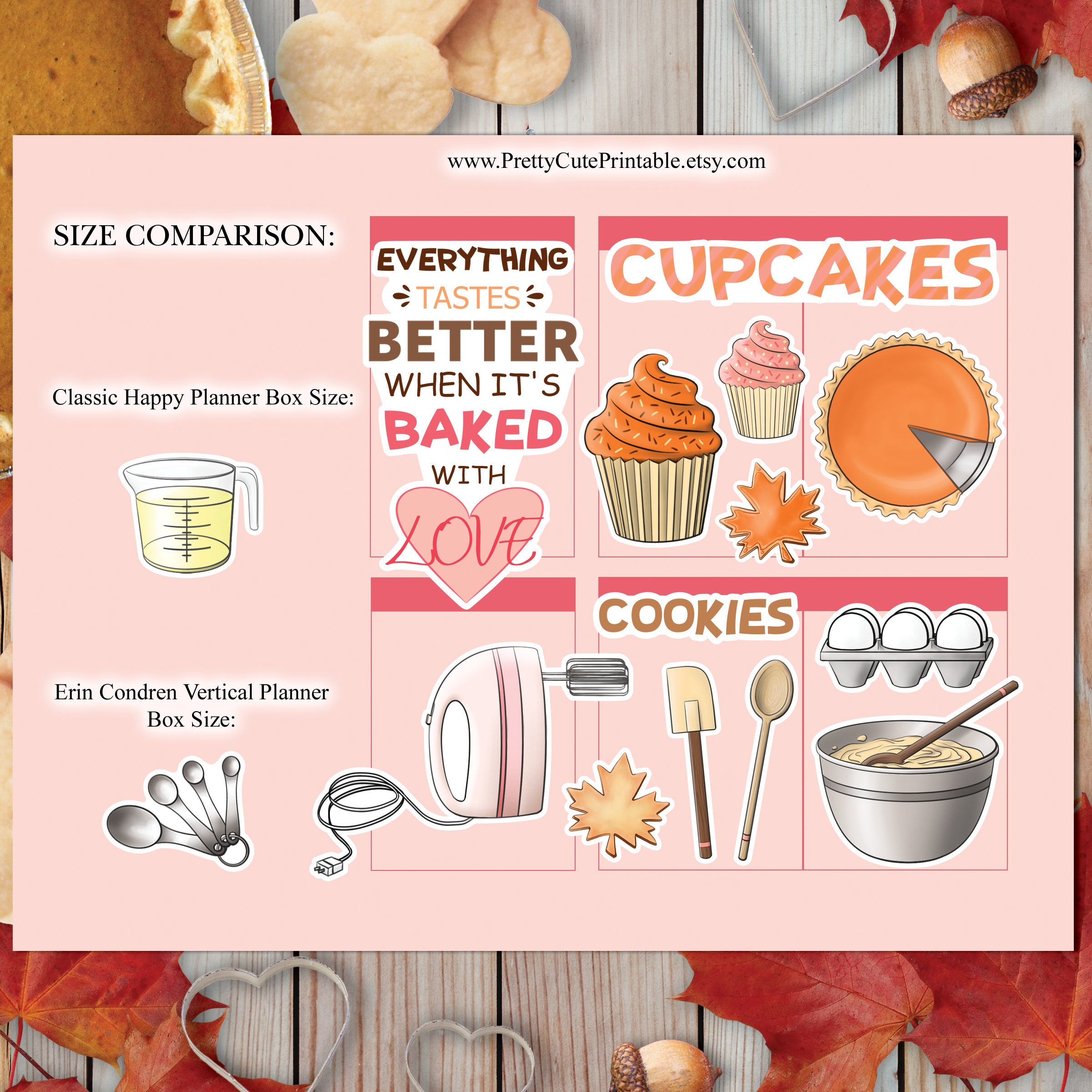 BAKING STICKERS Printable Planner Stickers/fall Cookies - Etsy