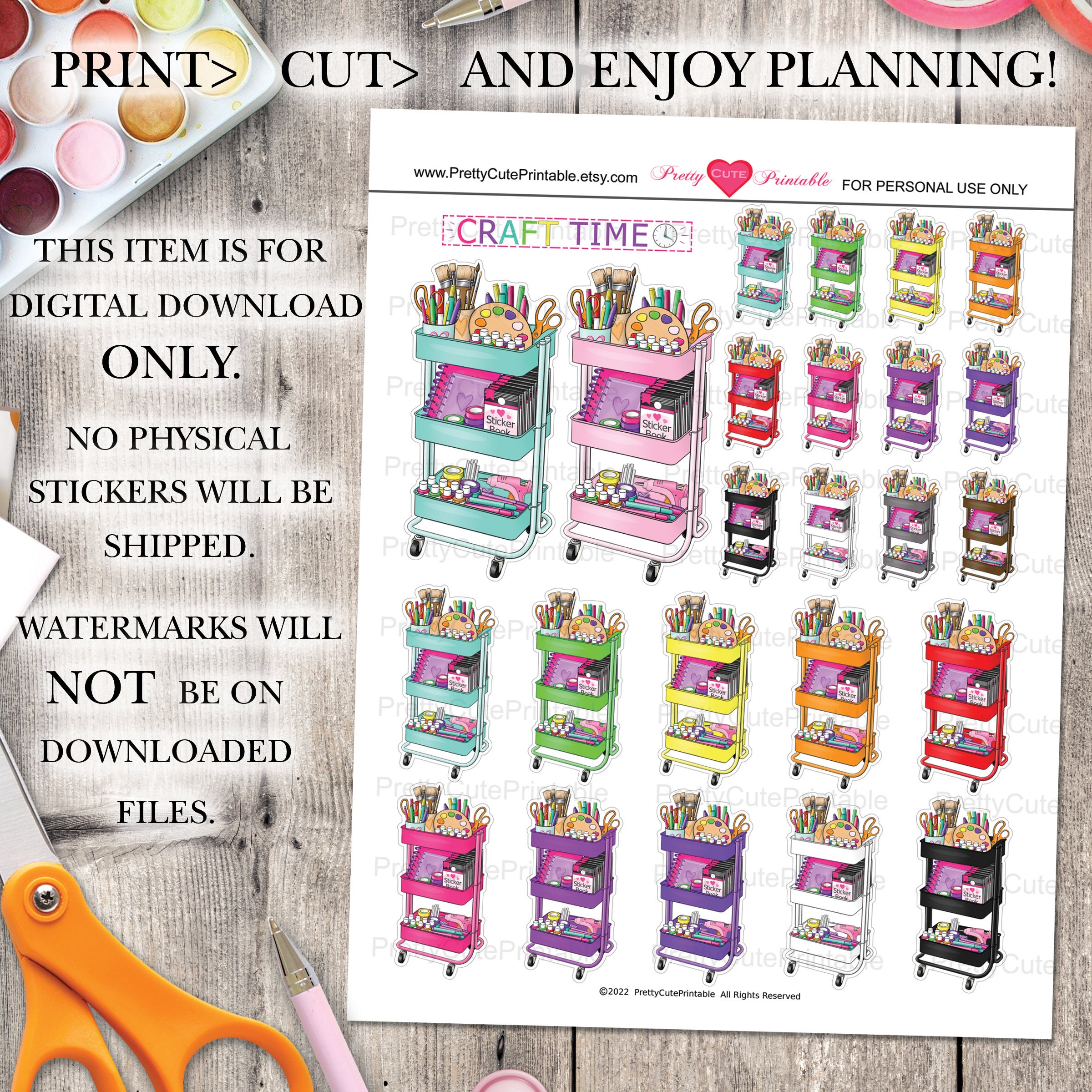 ARTS AND CRAFTS Printable Planner Stickers Big Bundle/craft - Etsy