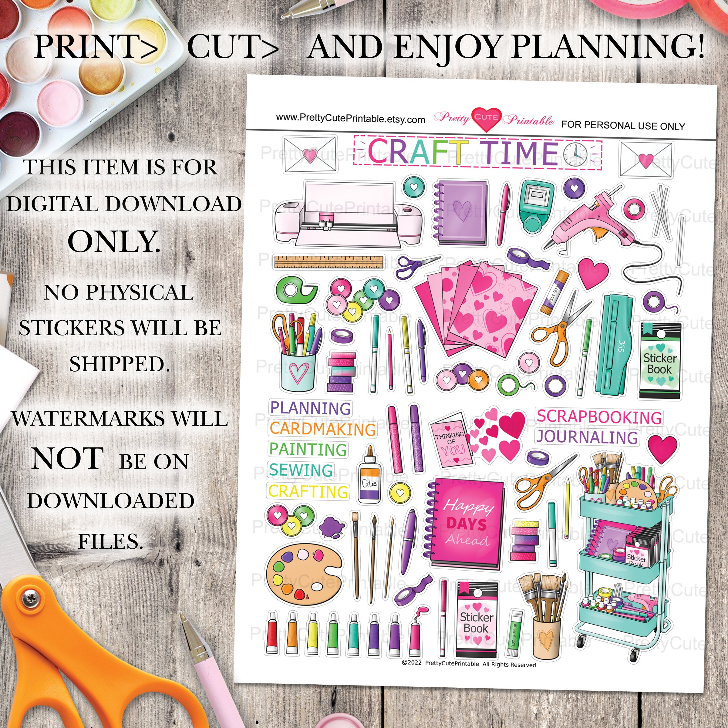 ARTS AND CRAFTS Printable Planner Stickers Big Bundle/craft - Etsy