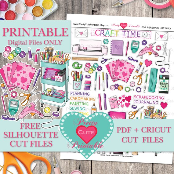 ARTS AND CRAFTS Printable Planner Stickers/craft Cart/cutting - Etsy