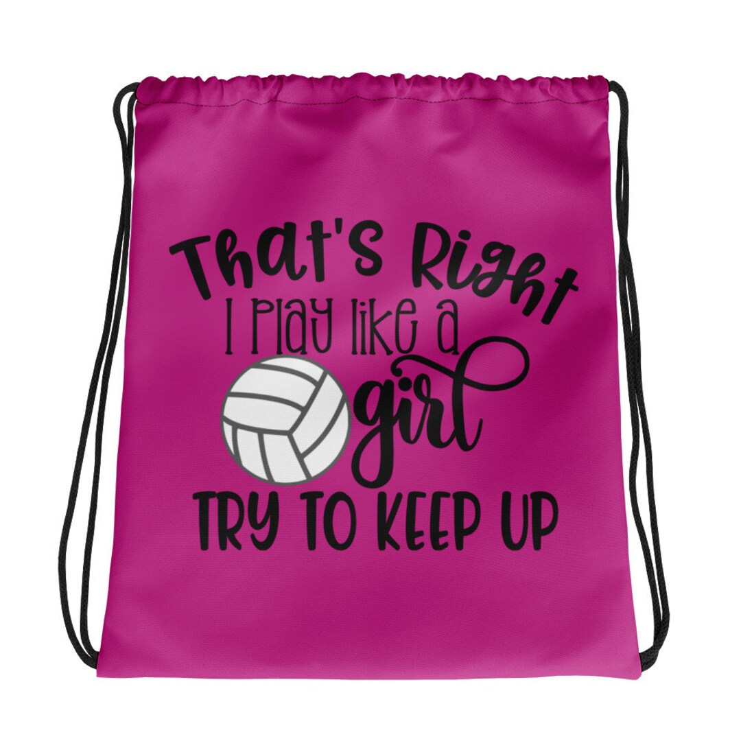 Girl's Volleyball Drawstring Bag I Play Like a Girl Try - Etsy